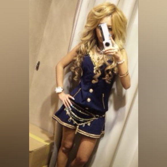 D.I.A | Dresses | Rare Dia Gyaru Sailor Dress Black And Gold With Chain ...